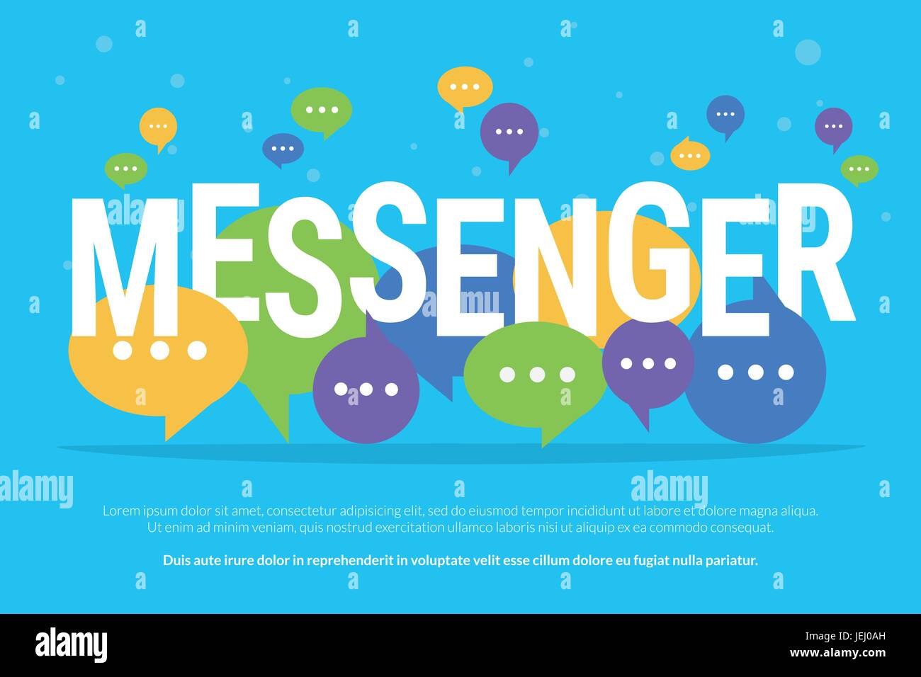 Messenger concept vector illustration of big letters with colour speech ...