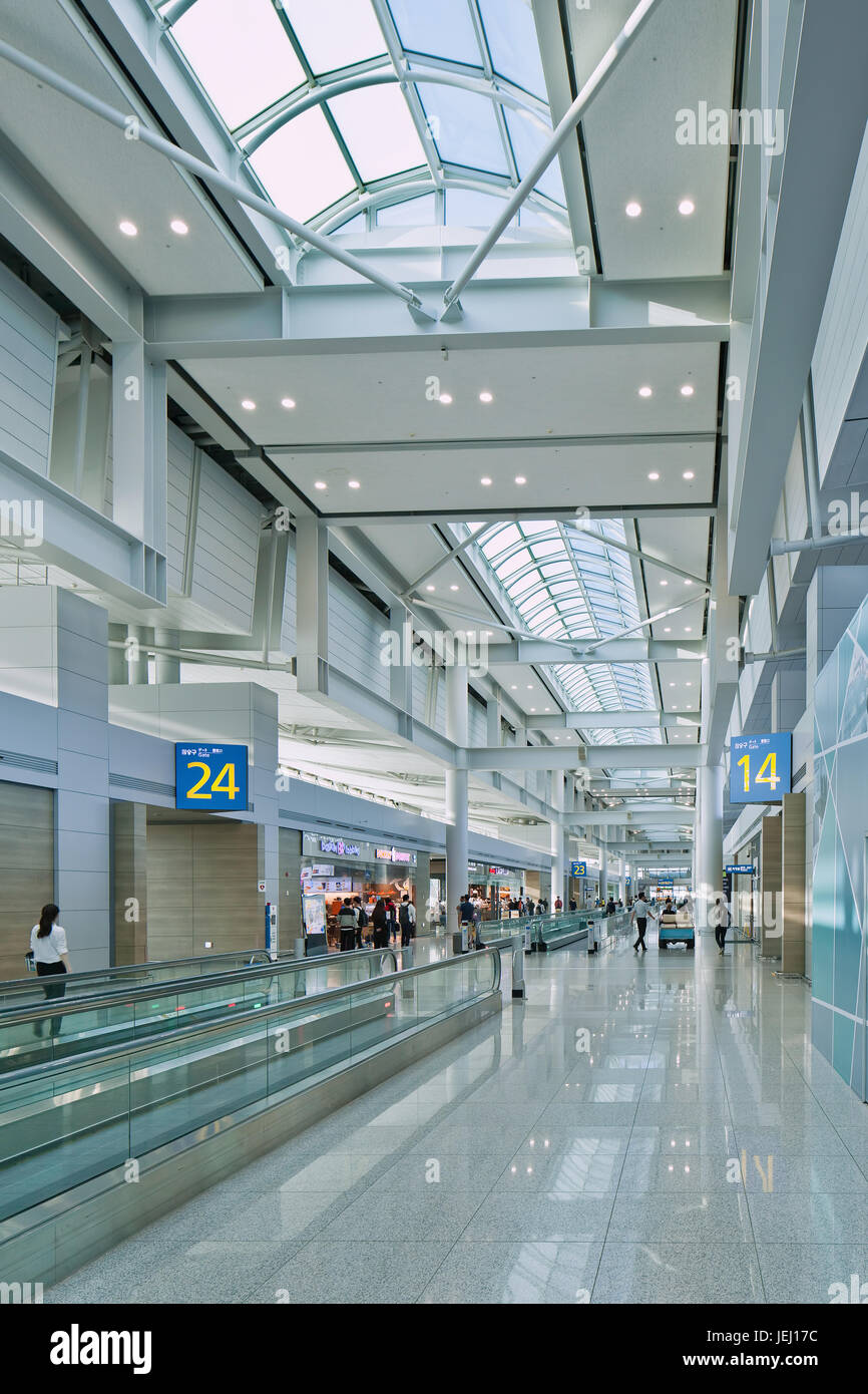SEOUL-OCT. 24, 2015. Incheon International Airport interior. It is ...