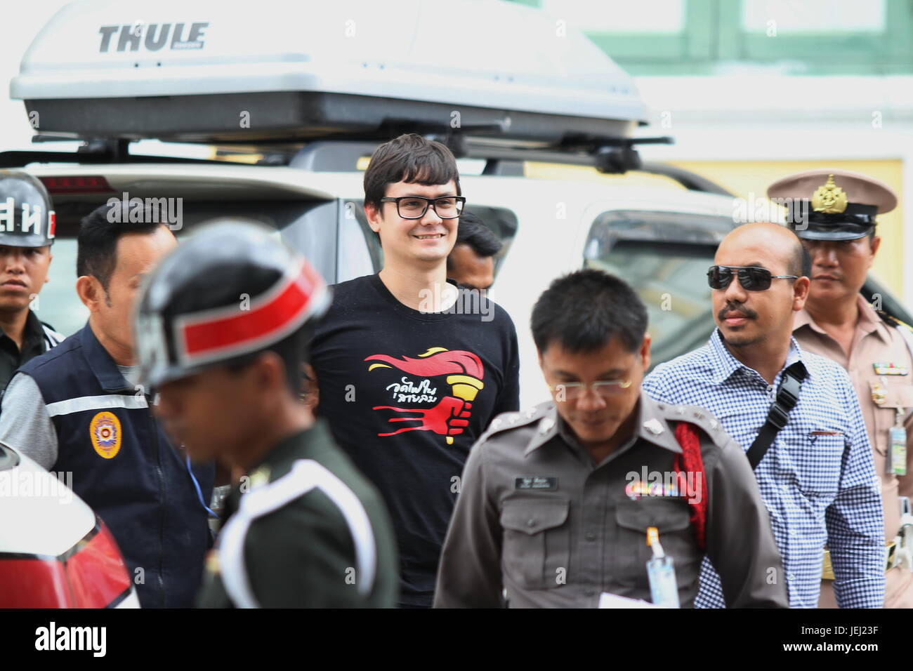 Police and military led Rangsiman Rome, the pro-democracy activist to getting committal ...