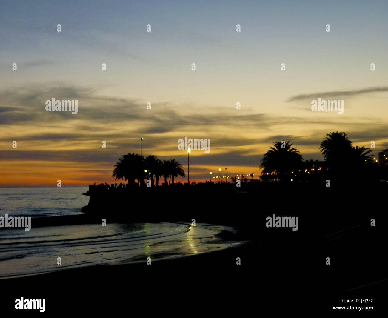 Sunset in Montevideo Coast Stock Photo - Alamy