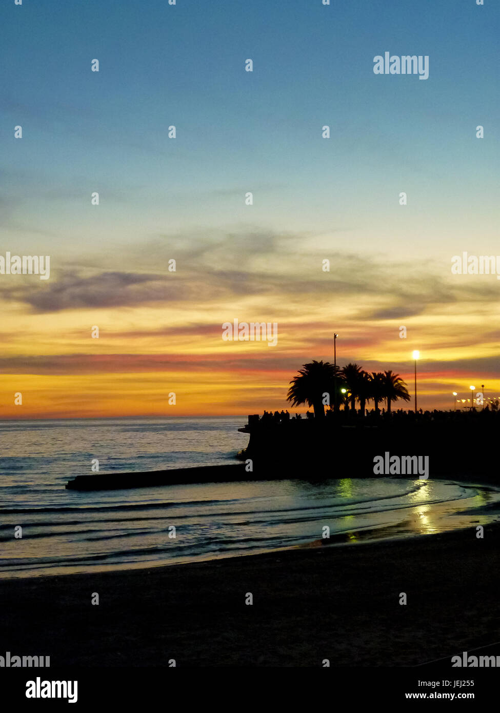 Sunset in Montevideo Coast Stock Photo - Alamy