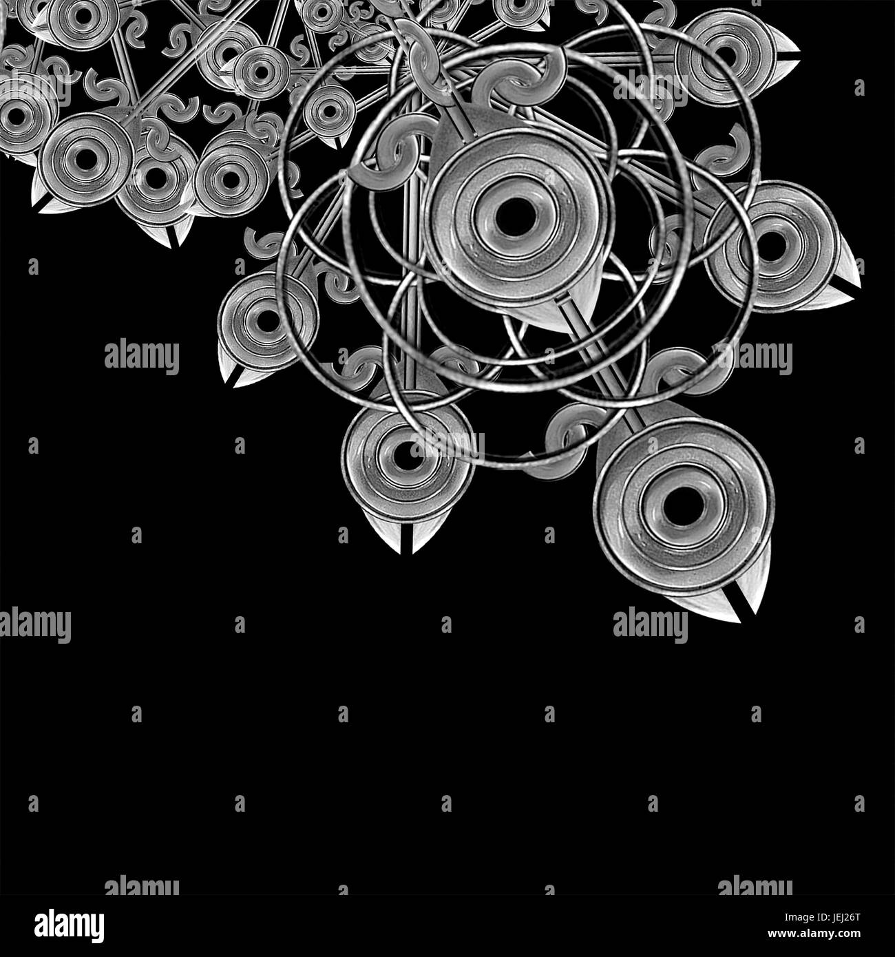 Abstract digital art circles shapes Black and White Stock Photos ...