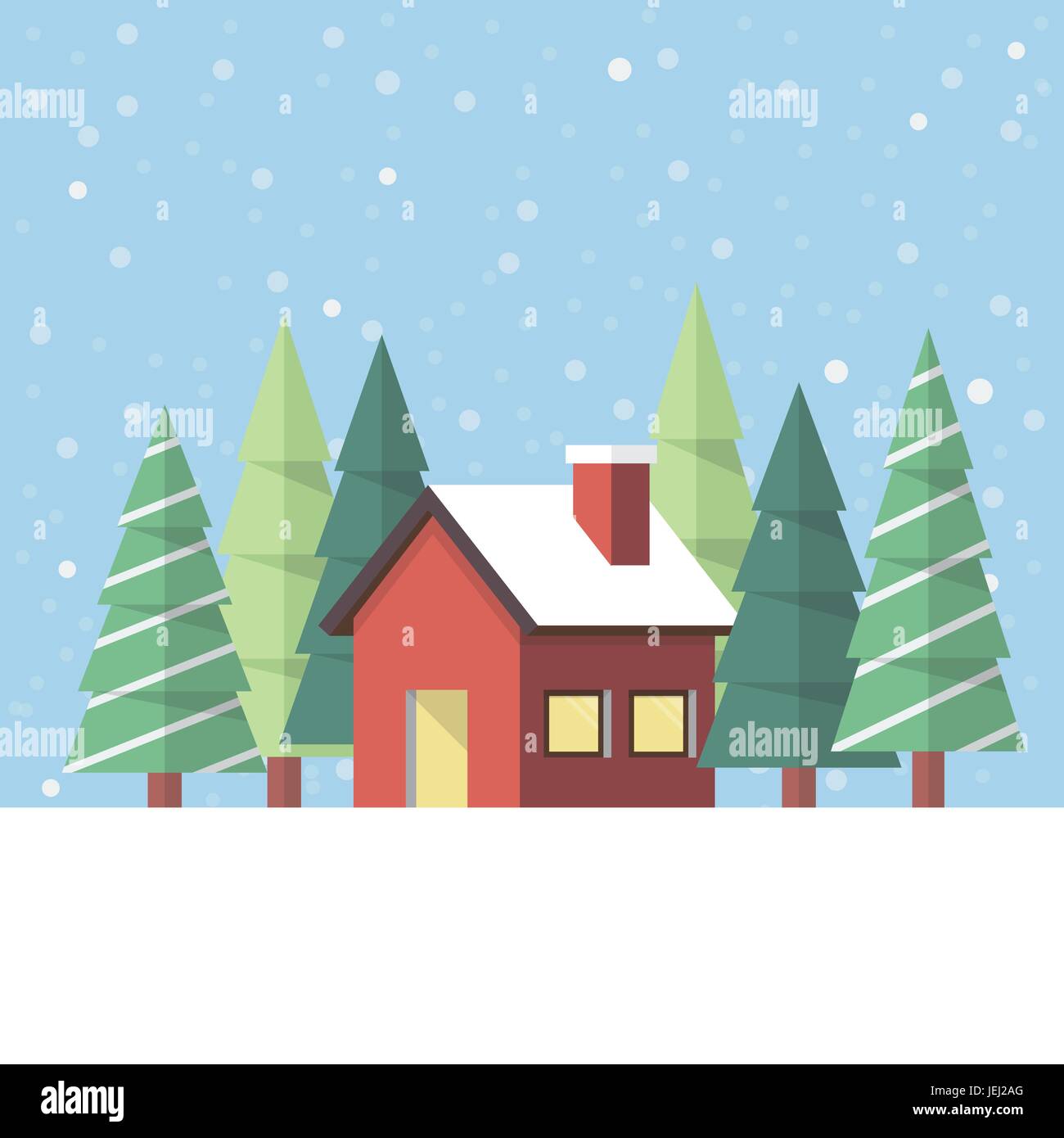 Winter house in flat style. Vector illustration Stock Vector Image ...