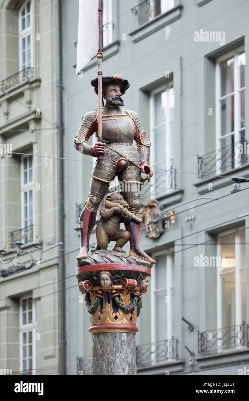 Historical statue in the ancient city of Bern, Swiss Stock Photo - Alamy
