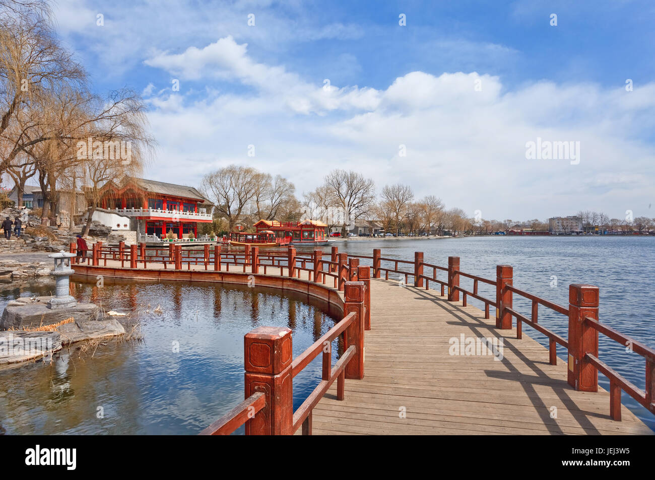 The famous Houhai Lake in the old city center of Beijing, China Stock ...