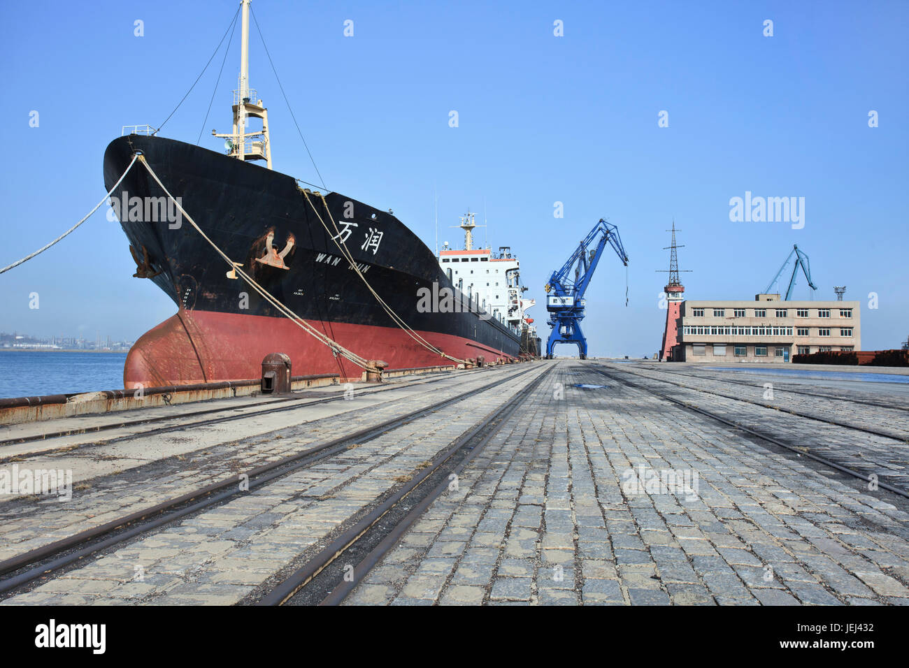 DALIAN-CHINA-NOV. 8. Anchored vessel in Port of Dalian in Liaoning ...