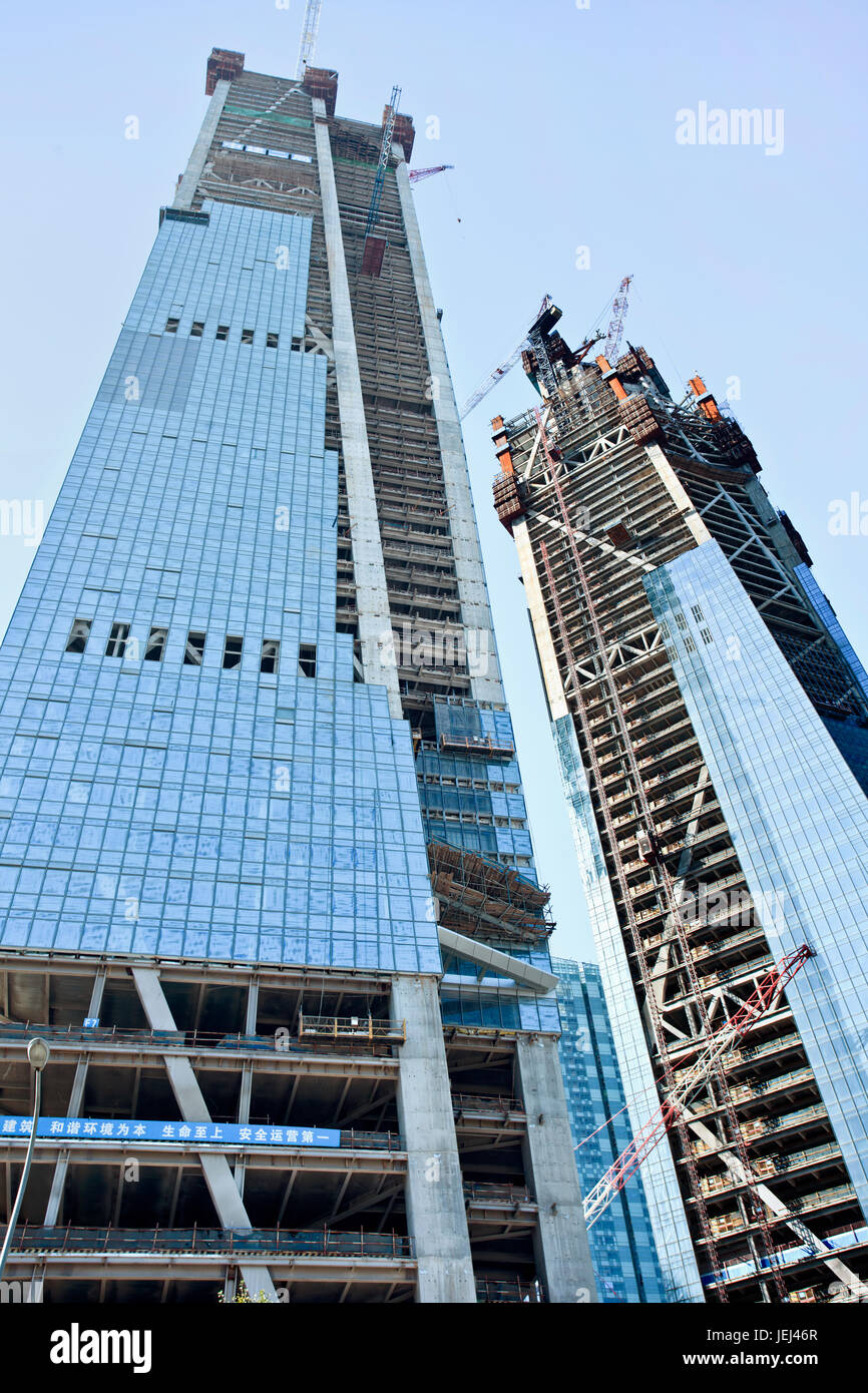 DALIAN–CHINA-OCT. 14. Skyscrapers under construction. McKinsey predicts ...