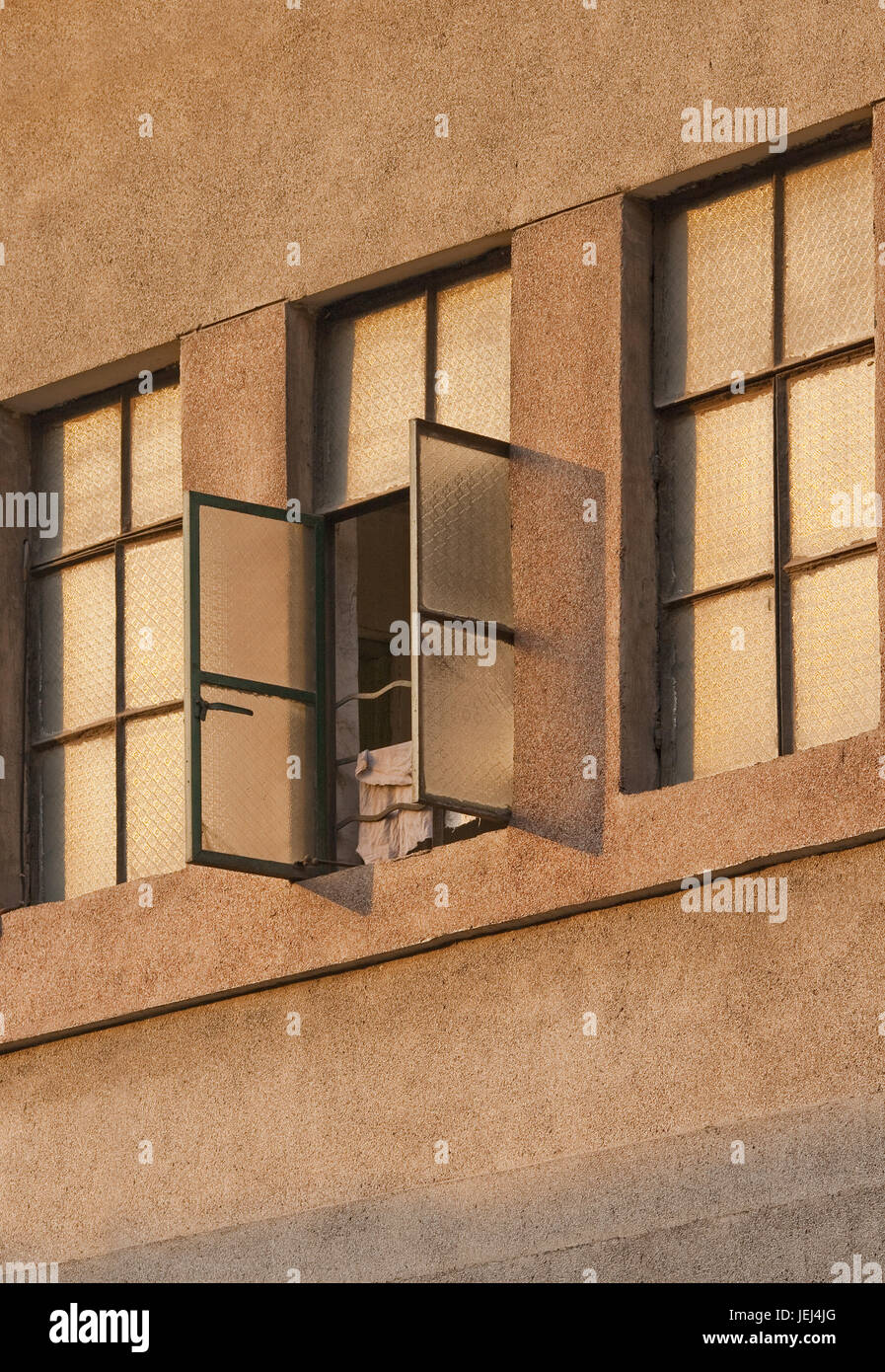 Window of an old industrial building at sundown, Beijing, China Stock ...