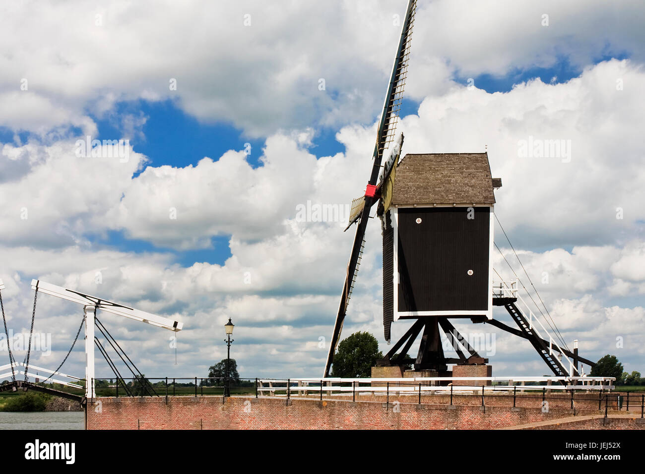 Ancient wooden windmill at Heusden, The Netherlands Stock Photo - Alamy