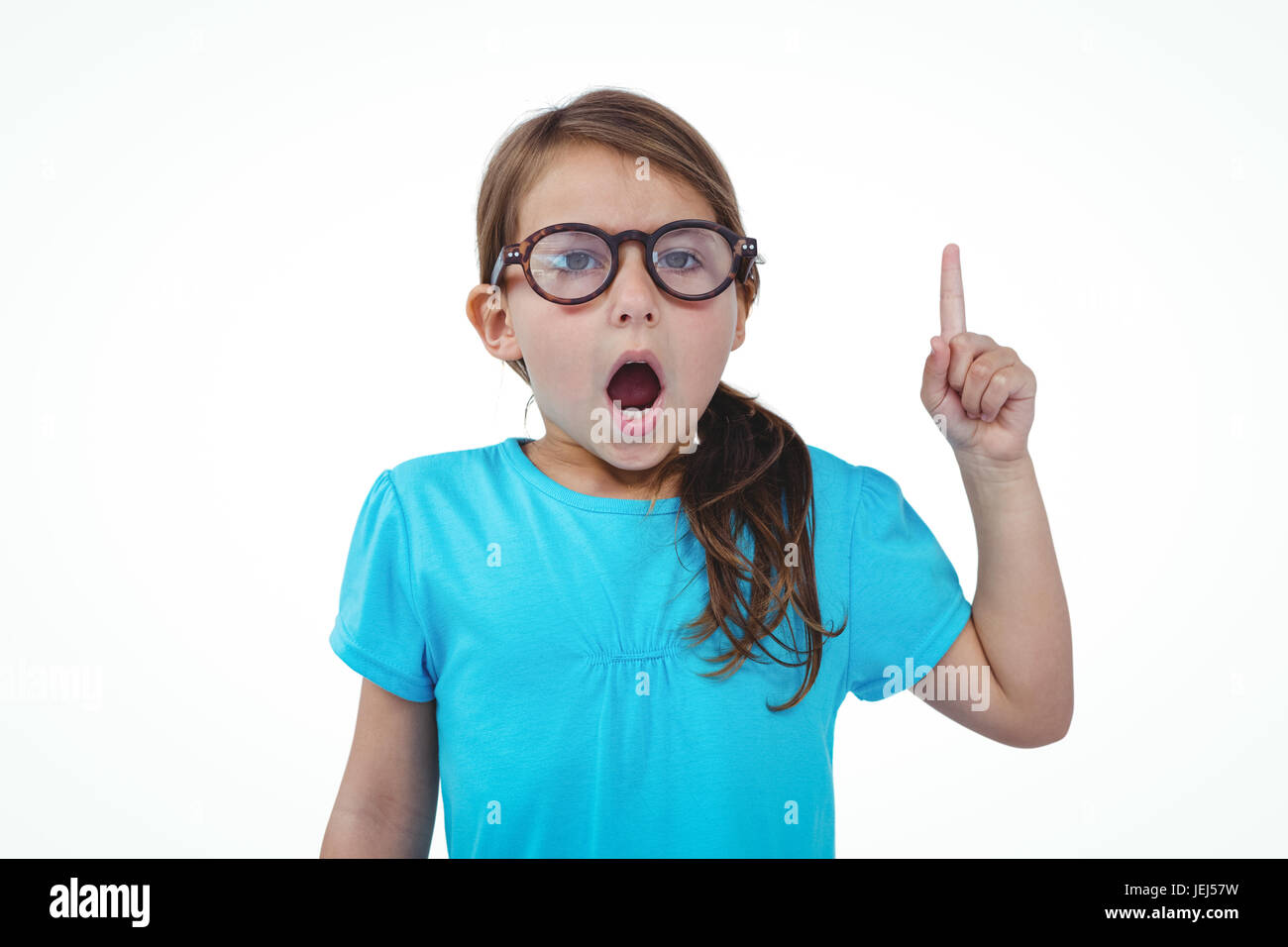 Cute girl shaking finger saying no to the camera Stock Photo - Alamy