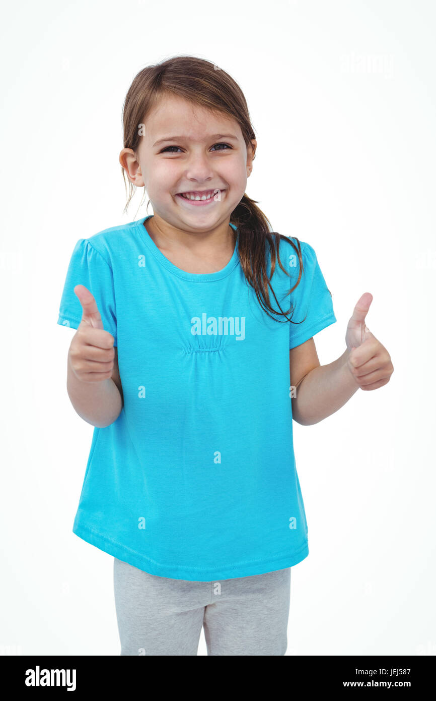 Girl showing thumbs up black hi-res stock photography and images - Alamy
