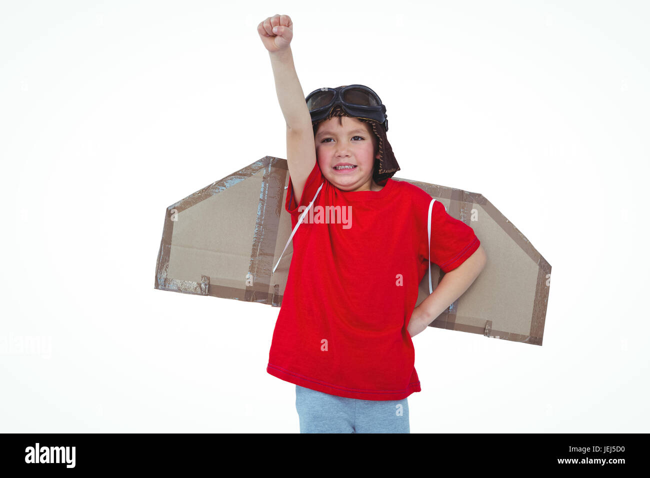 Boy pretending to be a pilot Stock Photo - Alamy