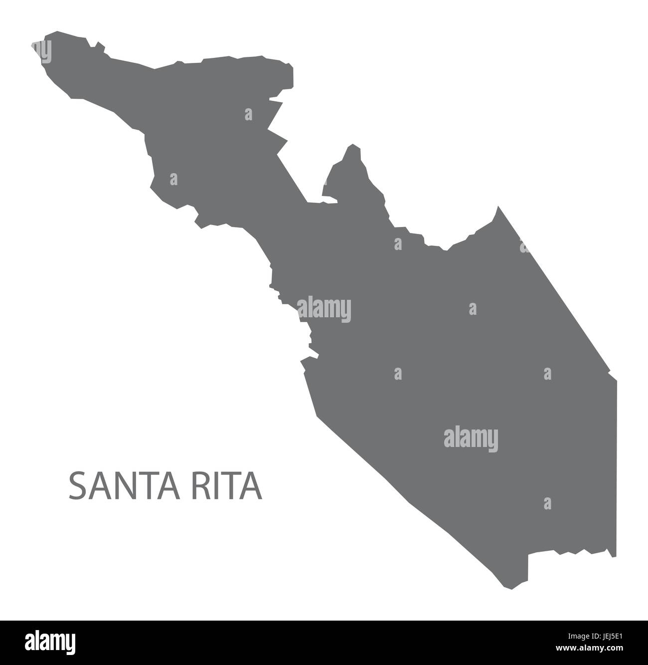 Santa Rita Guam map grey illustration silhouette Stock Vector Image ...