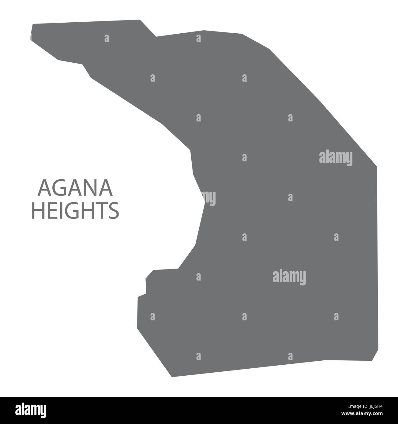 Agana Heights Guam map grey illustration silhouette Stock Vector Image ...
