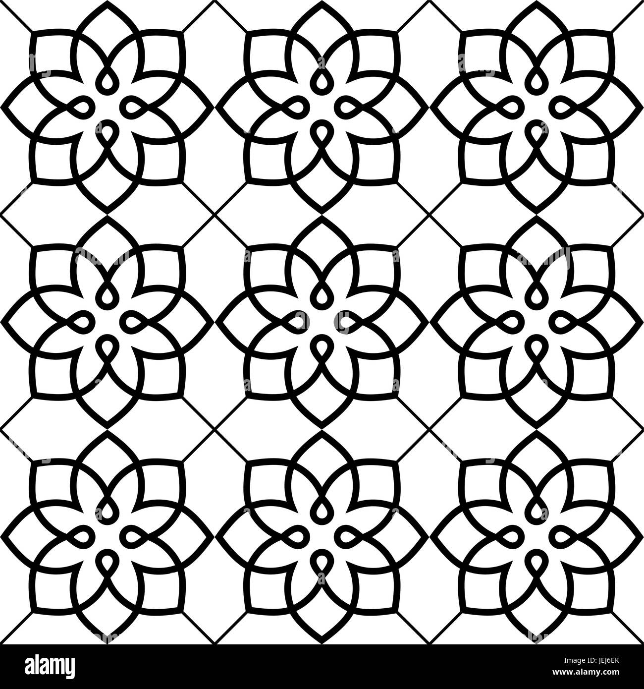 Arabic pattern tiles Black and White Stock Photos & Images - Alamy