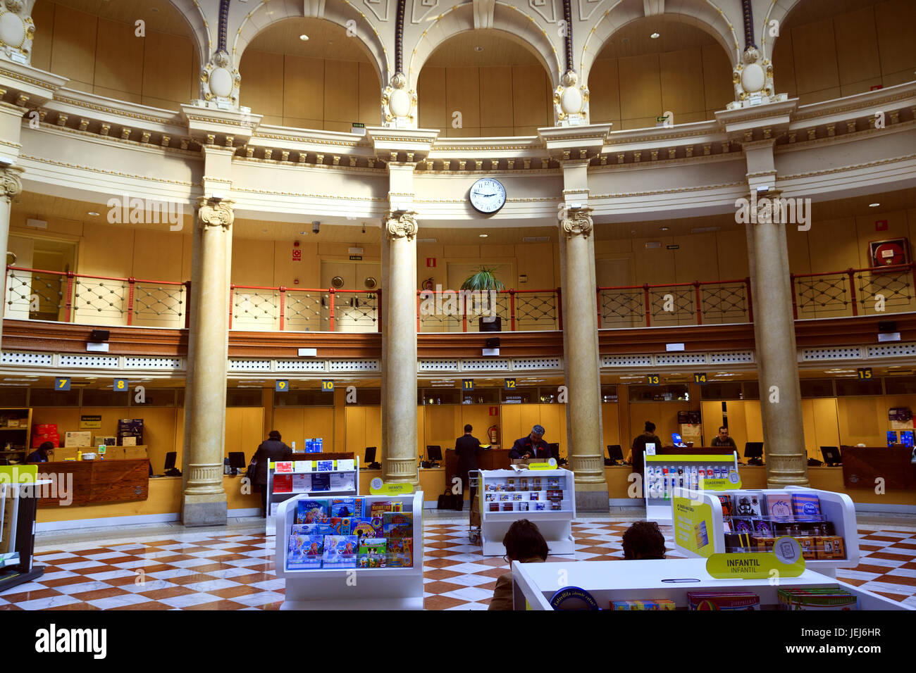 The Atrium Foyer of the Correos building in Valencia Stock Photo - Alamy