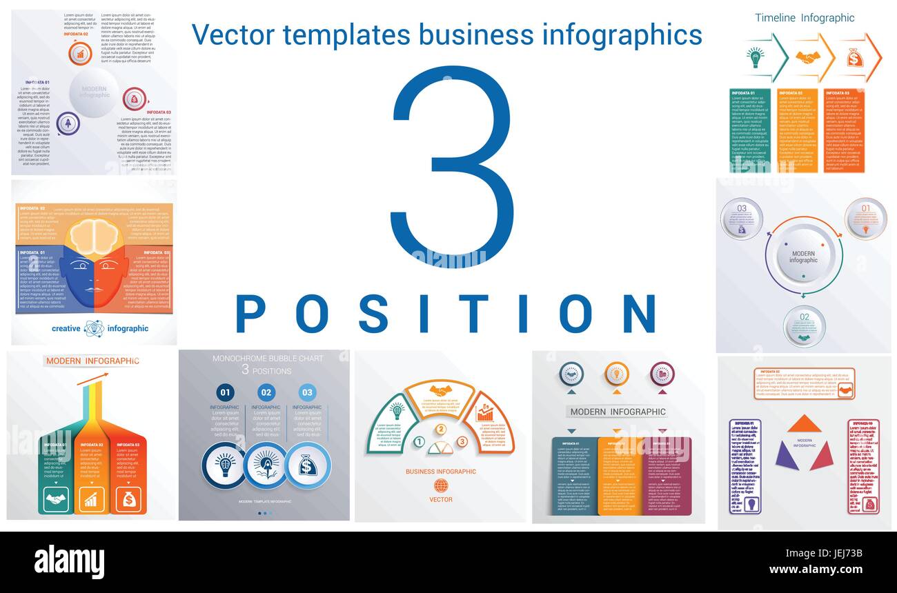 Set colorful templates for infographic 3 positions Stock Vector Image ...
