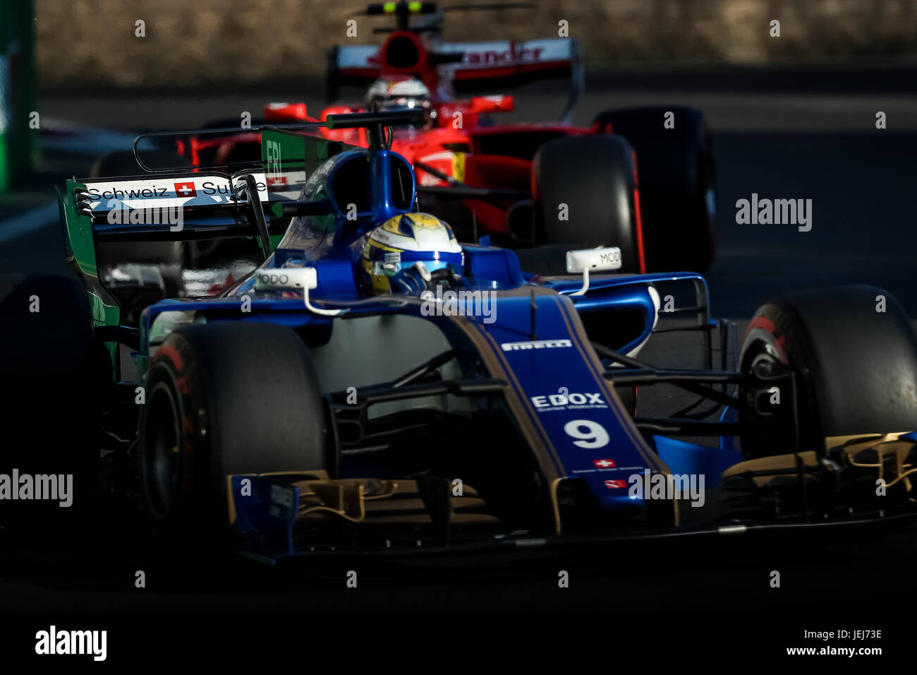 Sweden Formula One driver Marcus Ericsson of Sauber F1 Team in action ...