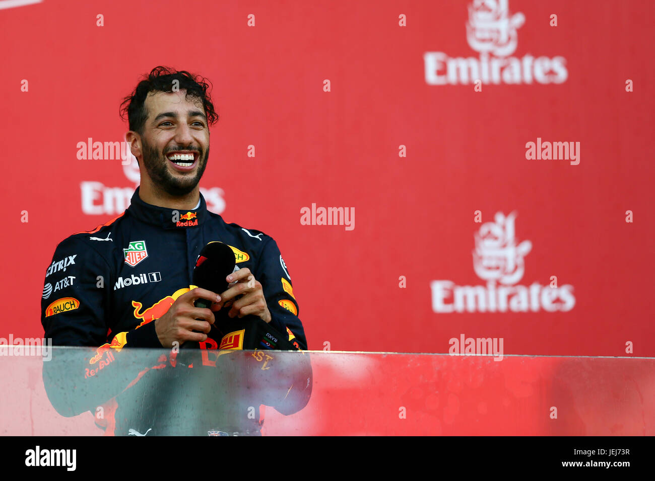 Race winner Daniel Ricciardo of Australia and Red Bull Racing ...