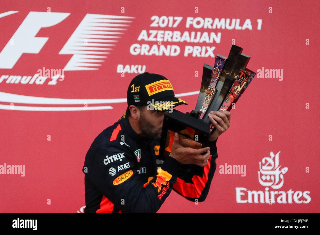 Race winner Daniel Ricciardo of Australia and Red Bull Racing ...