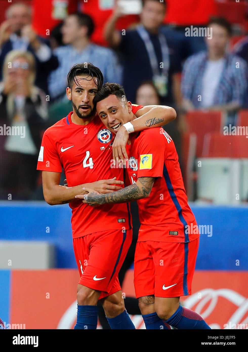 Moscow, Russia. 25th Jun, 2017. Martin RODRIGUEZ of Chile celebrates ...