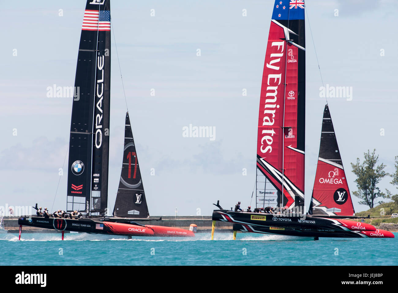 The Great Sound, Bermuda. 25th June, 2017. Emirates Team New Zealand ...