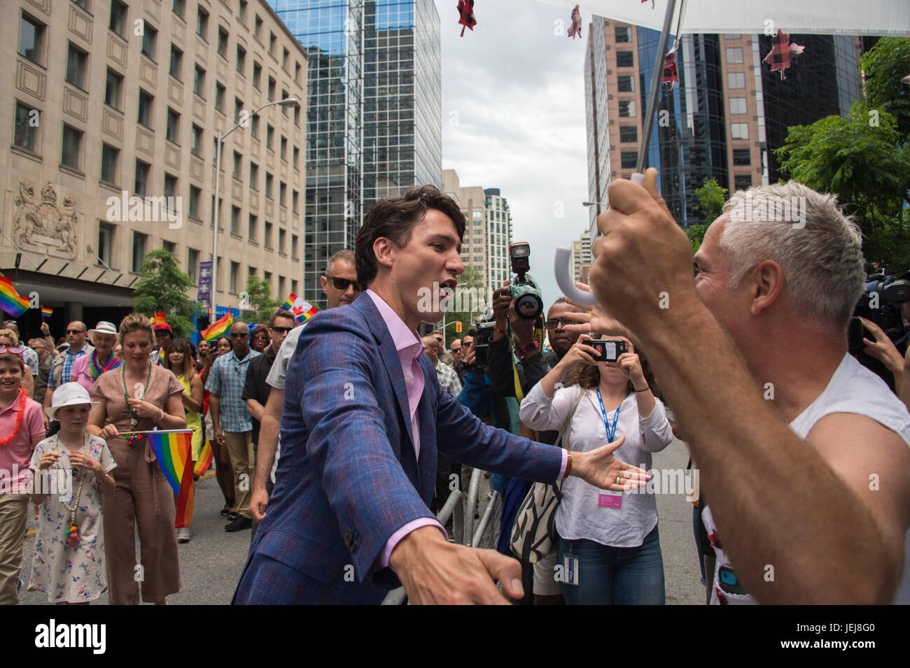 Toronto, Canada. 25 June 2017. Canadian Prime Minister Justin Trudeau ...