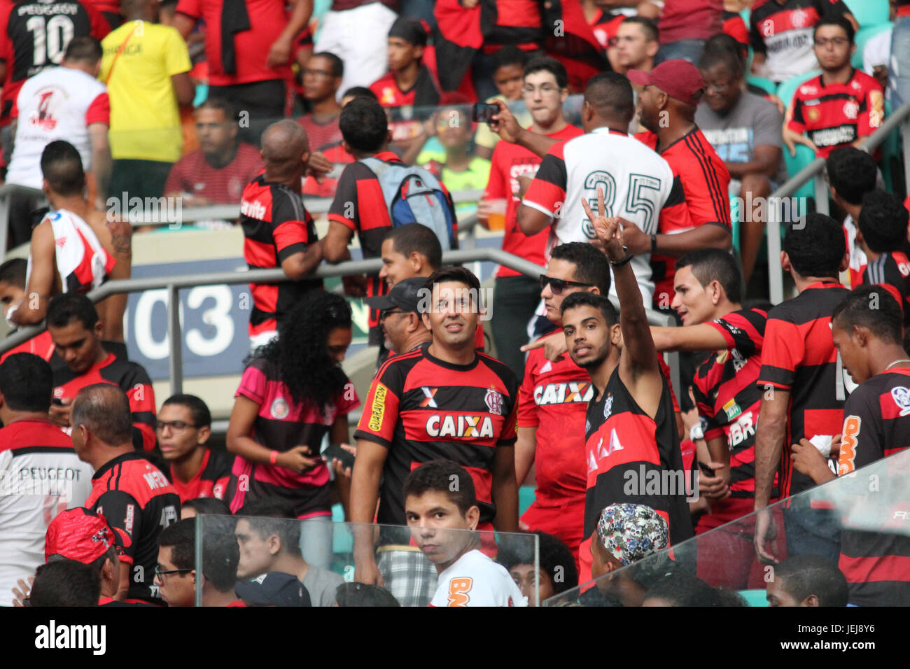 Salvador, Brazil. 25th June, 2017. Torcida do Flamengo during Bahia x ...