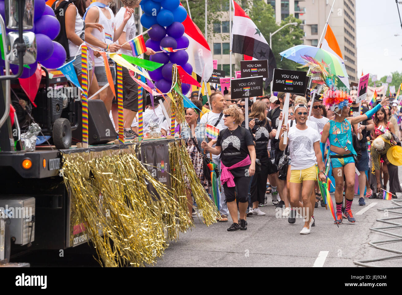 Toronto, Canada. 25 June 2017. People take part in Toronto Pride Parade ...