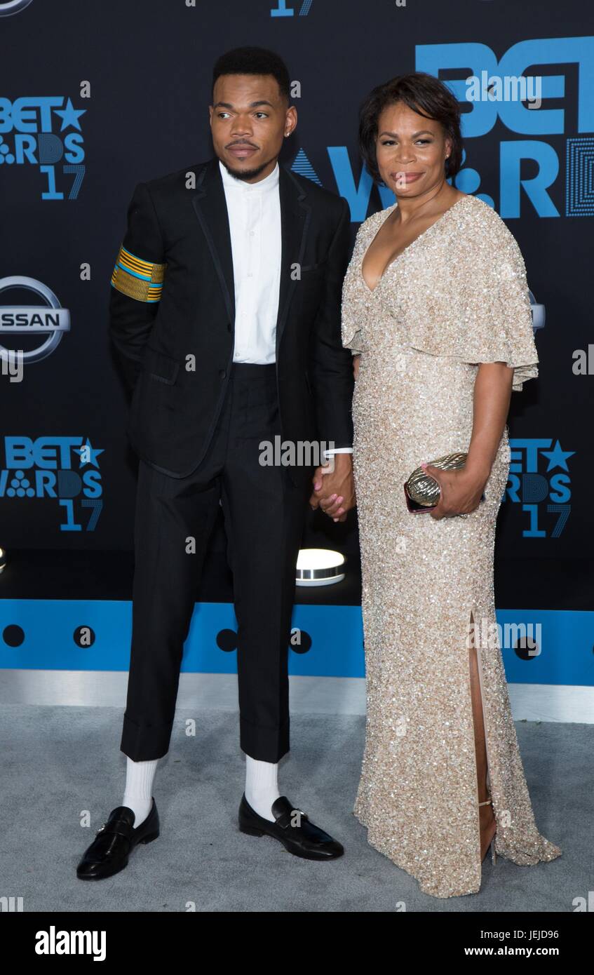 Los Angeles,USA. 25th June,2017. Chance Rapper Lisa Bennett attend 2017 BET Awards Microsoft ...