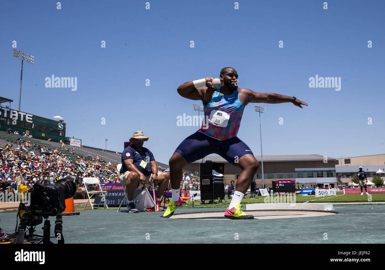Sacramento, CA. 25th June, 2017. Men's Shot Put Darrell Hill take 4th ...