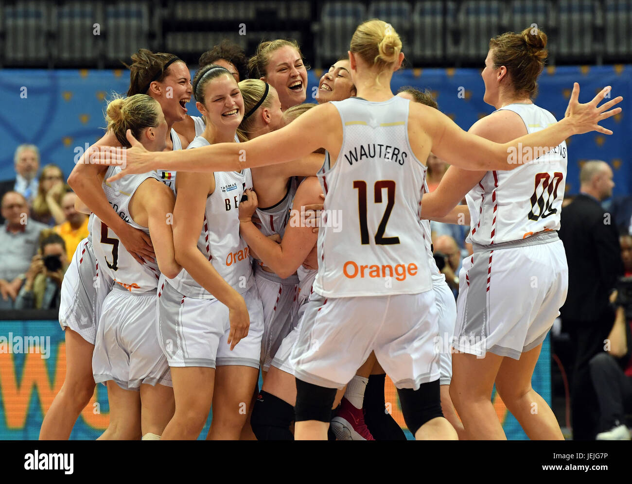 Prague, Czech Republic. 25th June, 2017. Players of Belgium celebrate ...