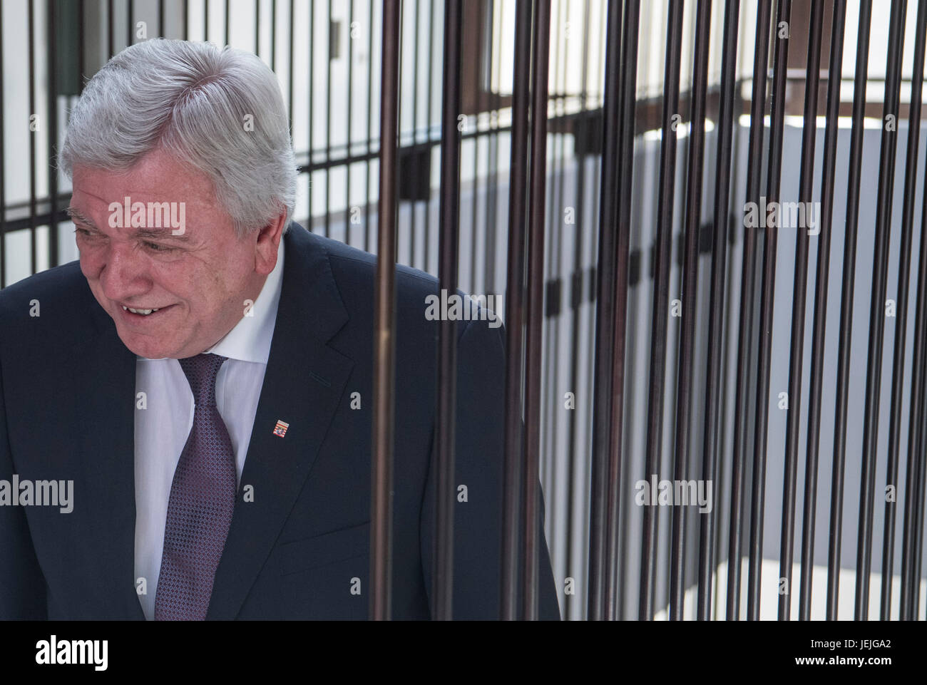 The Hessian prime minister Volker Bouffier arrives as a witness at the ...