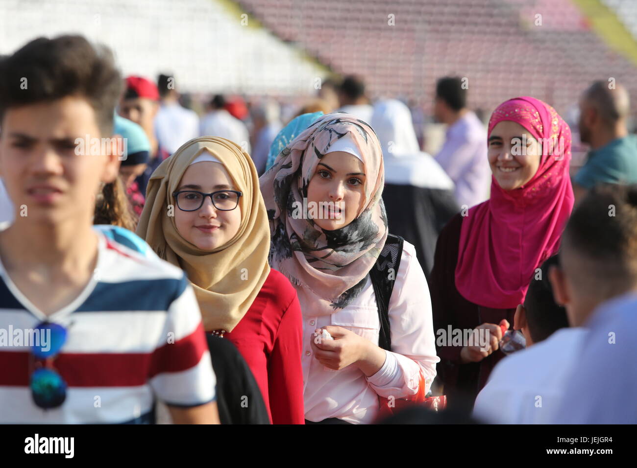 Bucharest, Romania. 25th June, 2017. Muslims celebrating Eid al-Fitr ...