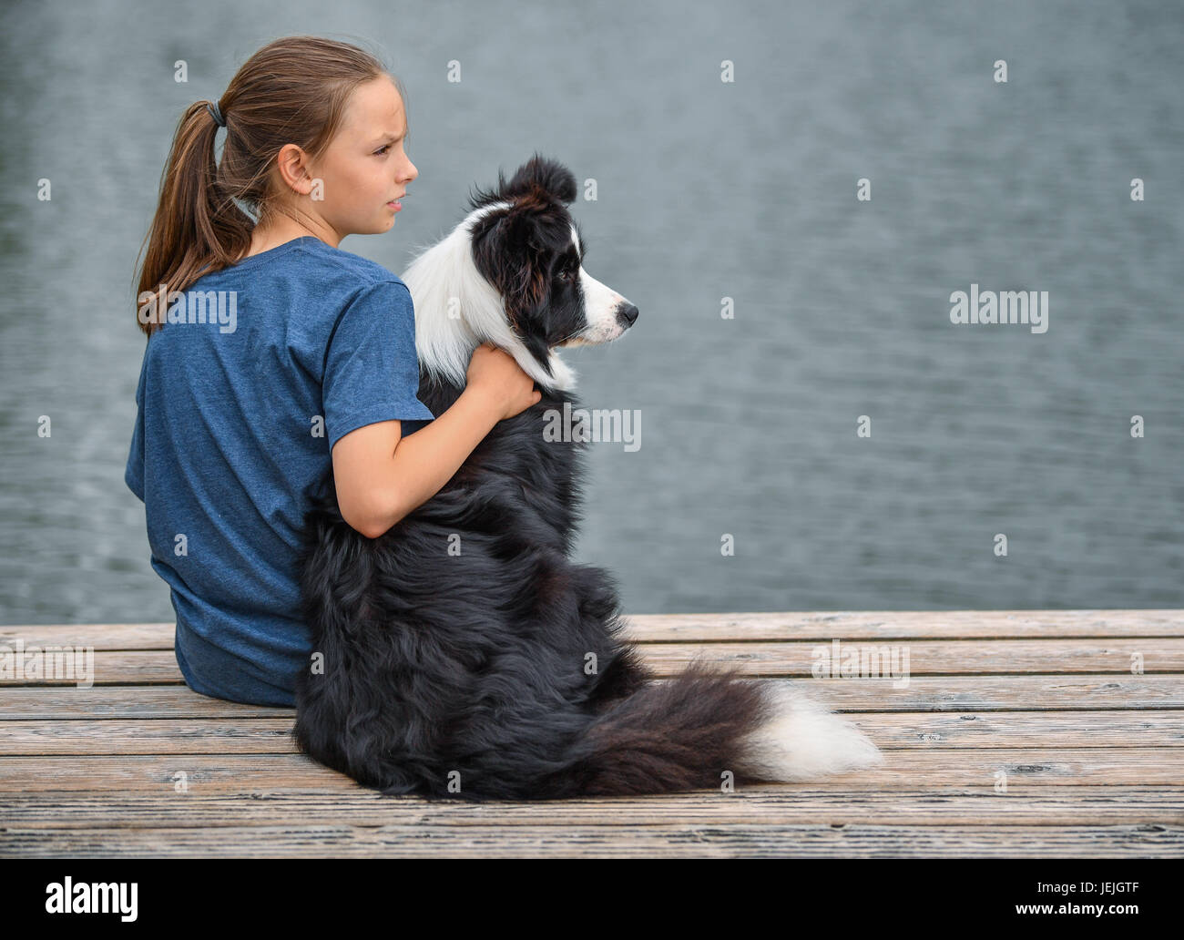 The ten year old girl Amy and her Border Collie Tilda can be seen on ...