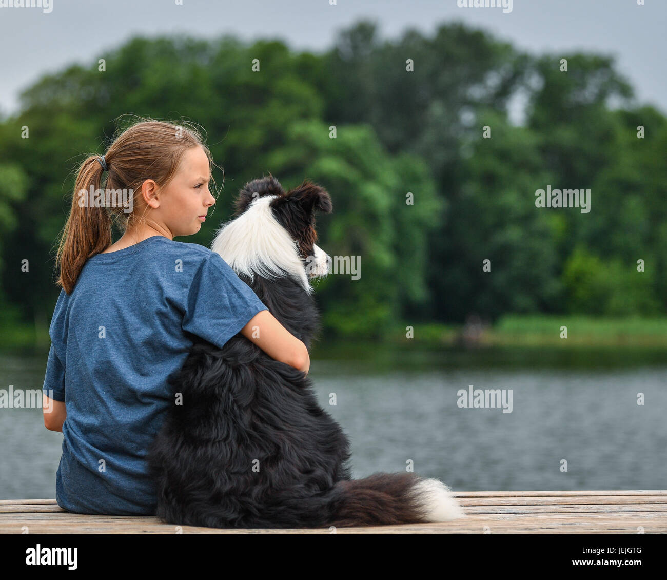 The ten year old girl Amy and her Border Collie Tilda can be seen on ...