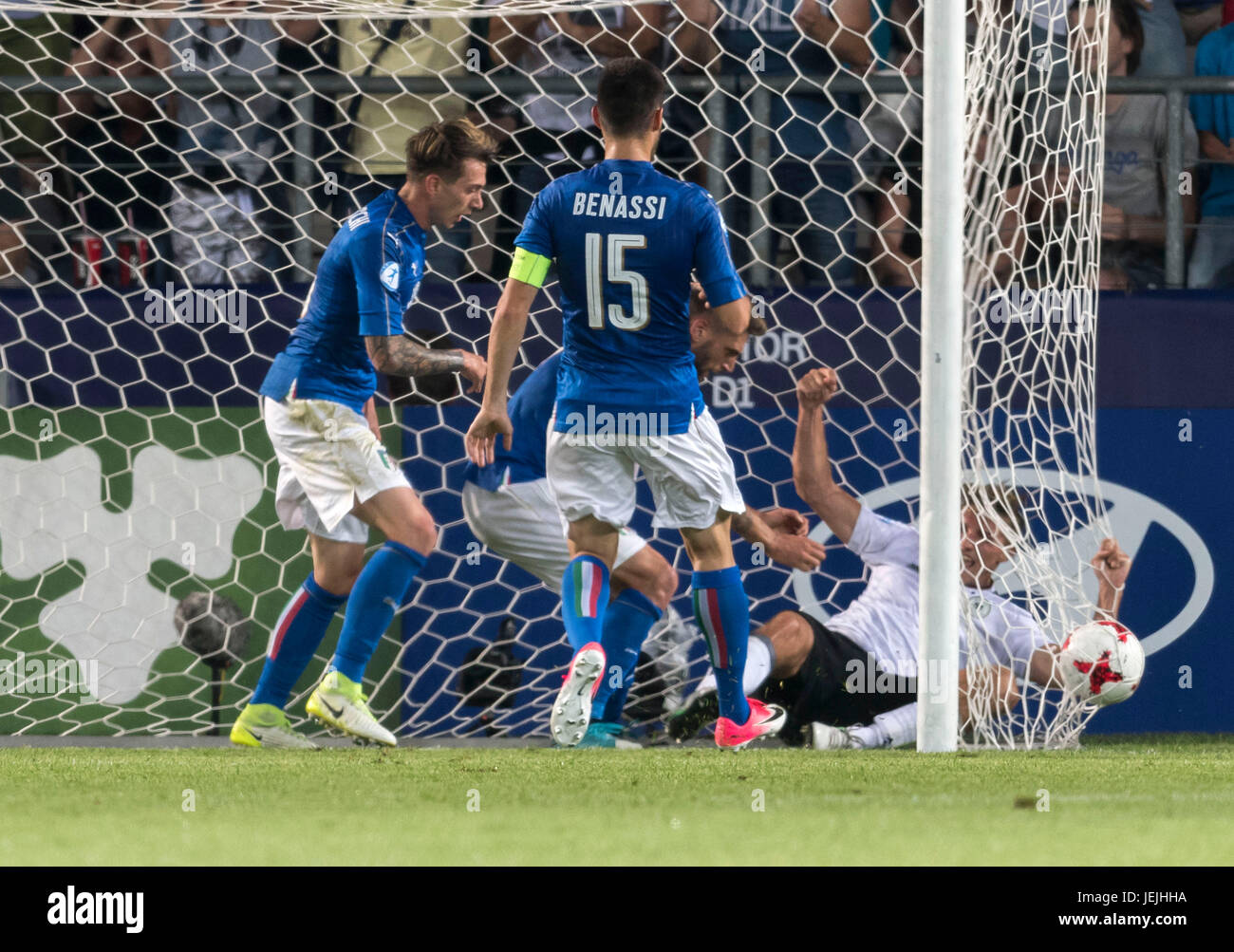 Krakow, Poland. 24th June, 2017. (L-R) Federico Bernardeschi, Marco ...