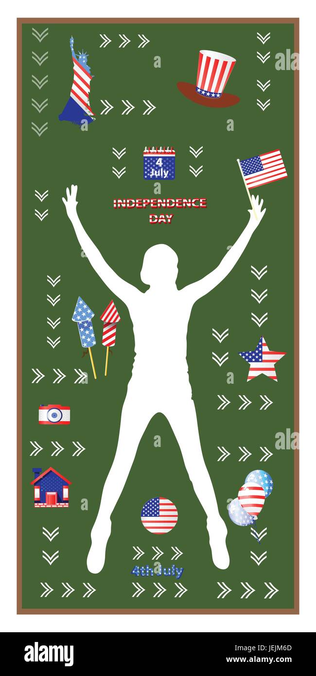 Independence Day United States. Symbol of freedom. The girl is ...