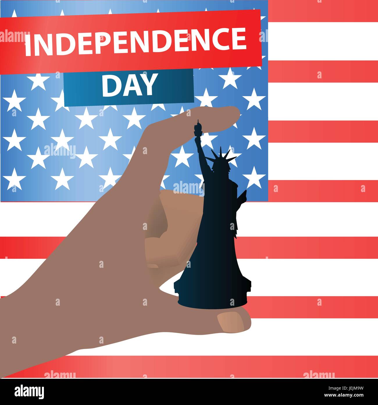 Independence Day United States. Hand holding a chess piece. A statue of ...