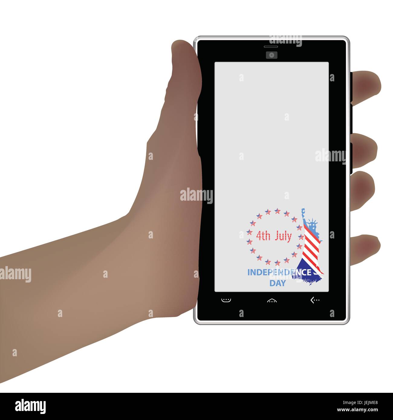 Independence Day United States. The fourth of July. Hand hold smart ...