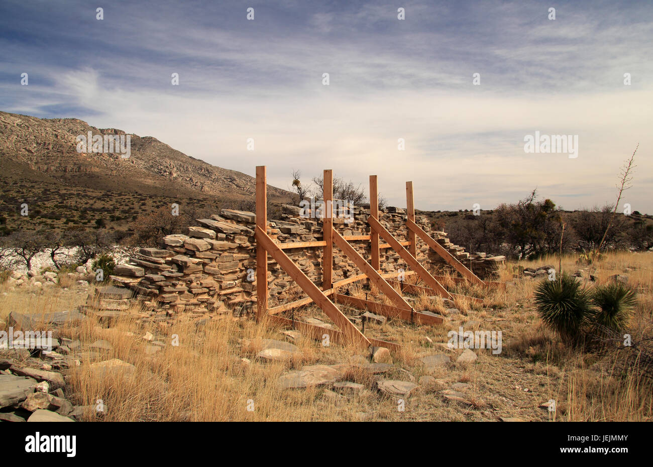 The historic Pinery Station ruins at Guadalupe Mountains National Park ...