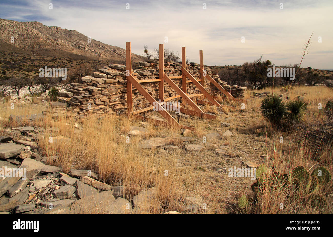 The historic Pinery Station ruins at Guadalupe Mountains National Park ...