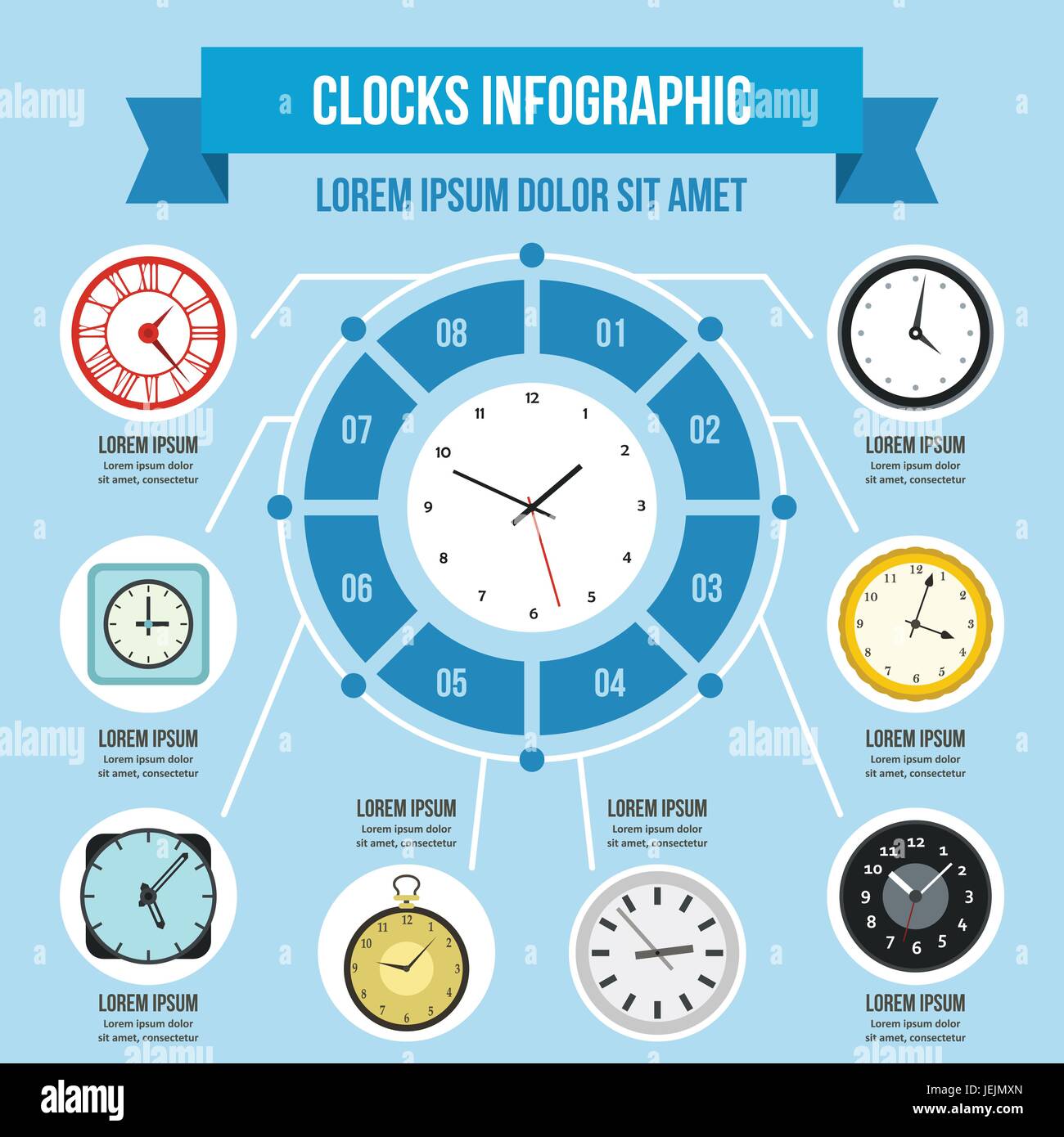 Different time zone clocks Stock Vector Images - Alamy