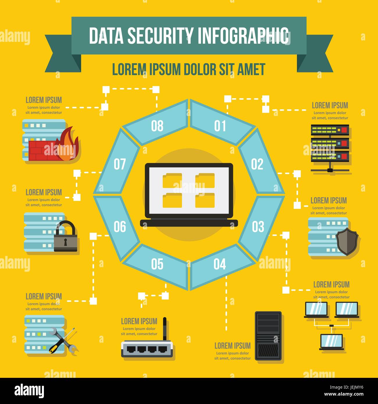 Data service infographic concept, flat style Stock Vector Image & Art ...