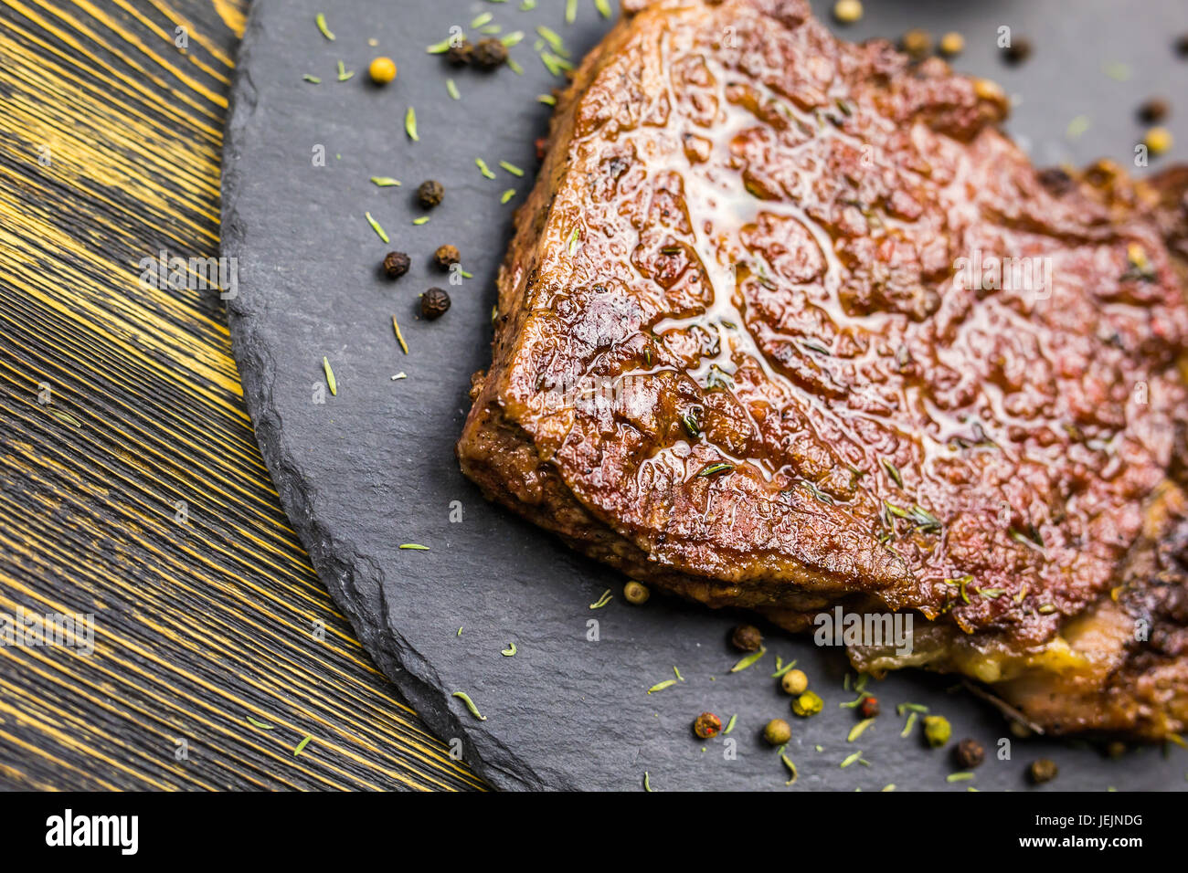 Grilled beef steak, top view Stock Photo - Alamy