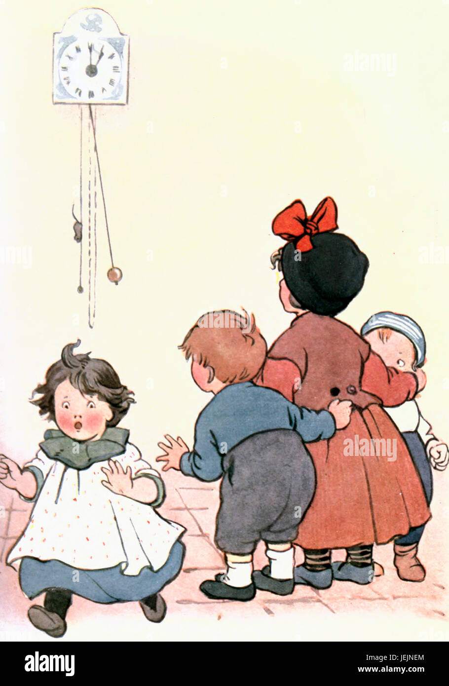 Mouse Ran Up The Clock Clipart Cute