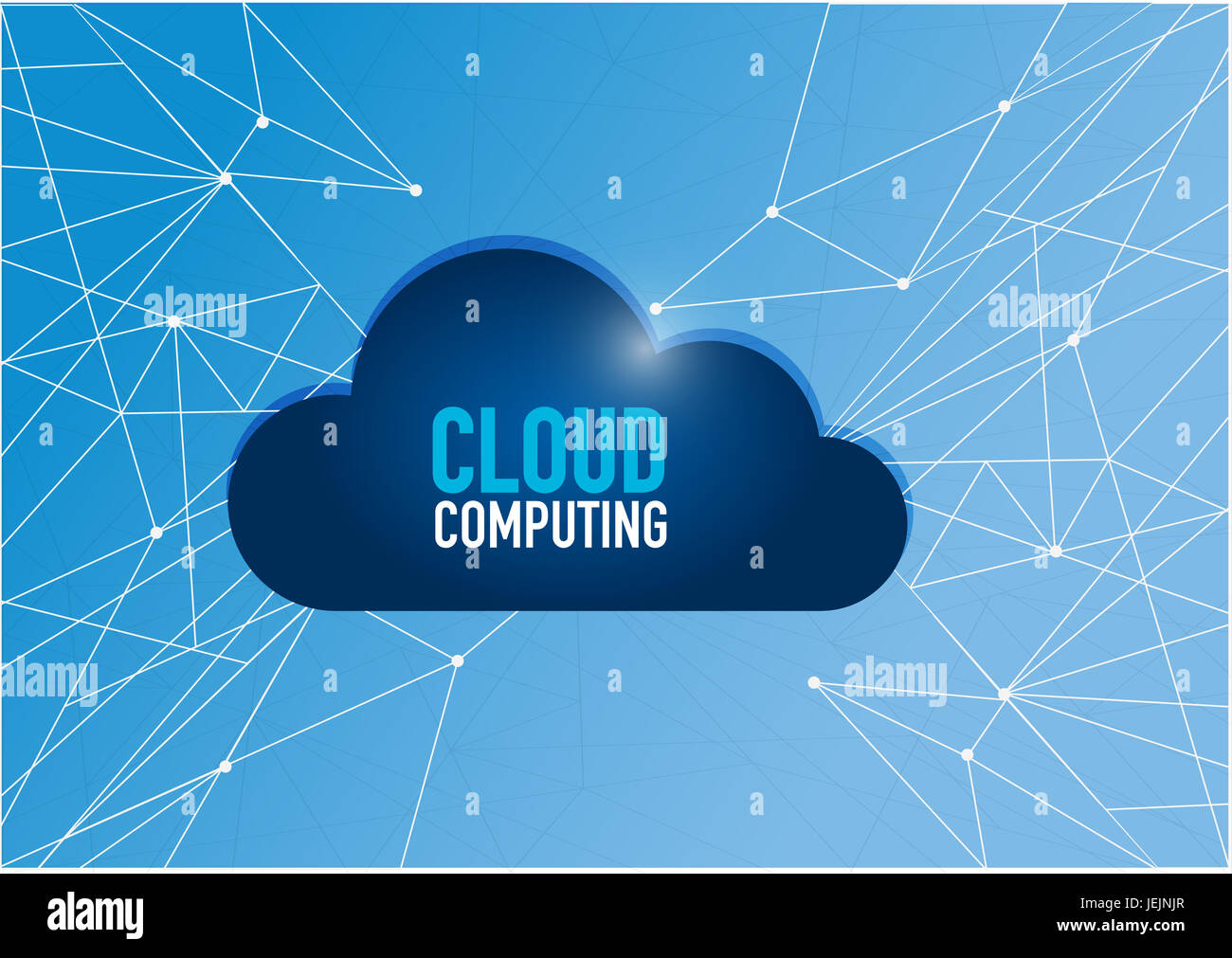 cloud computing technology network diagram link. blue illustration ...