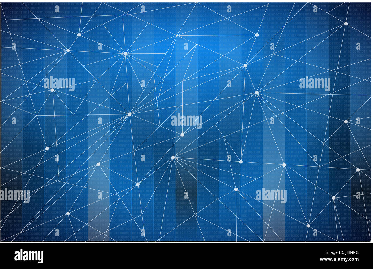 binary technology network diagram link. blue illustration background ...