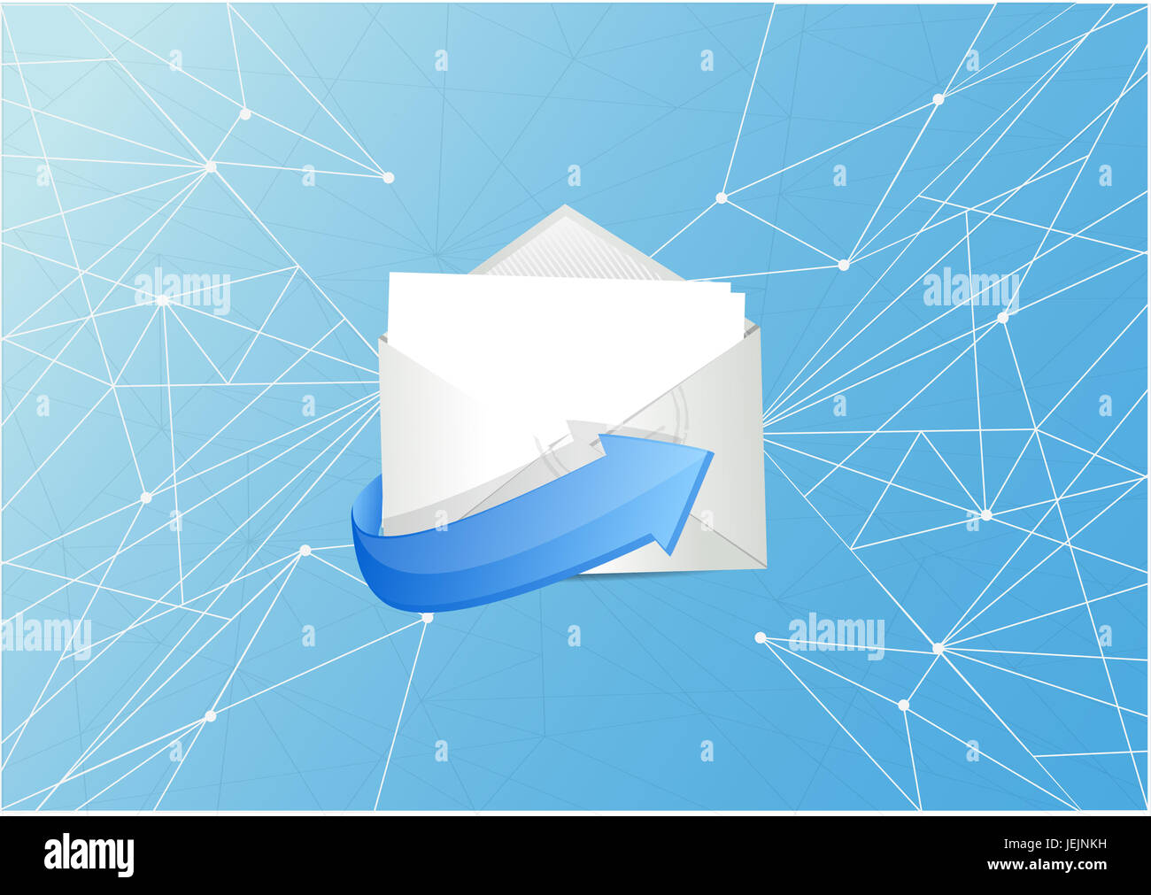 email technology network diagram link. blue illustration background ...