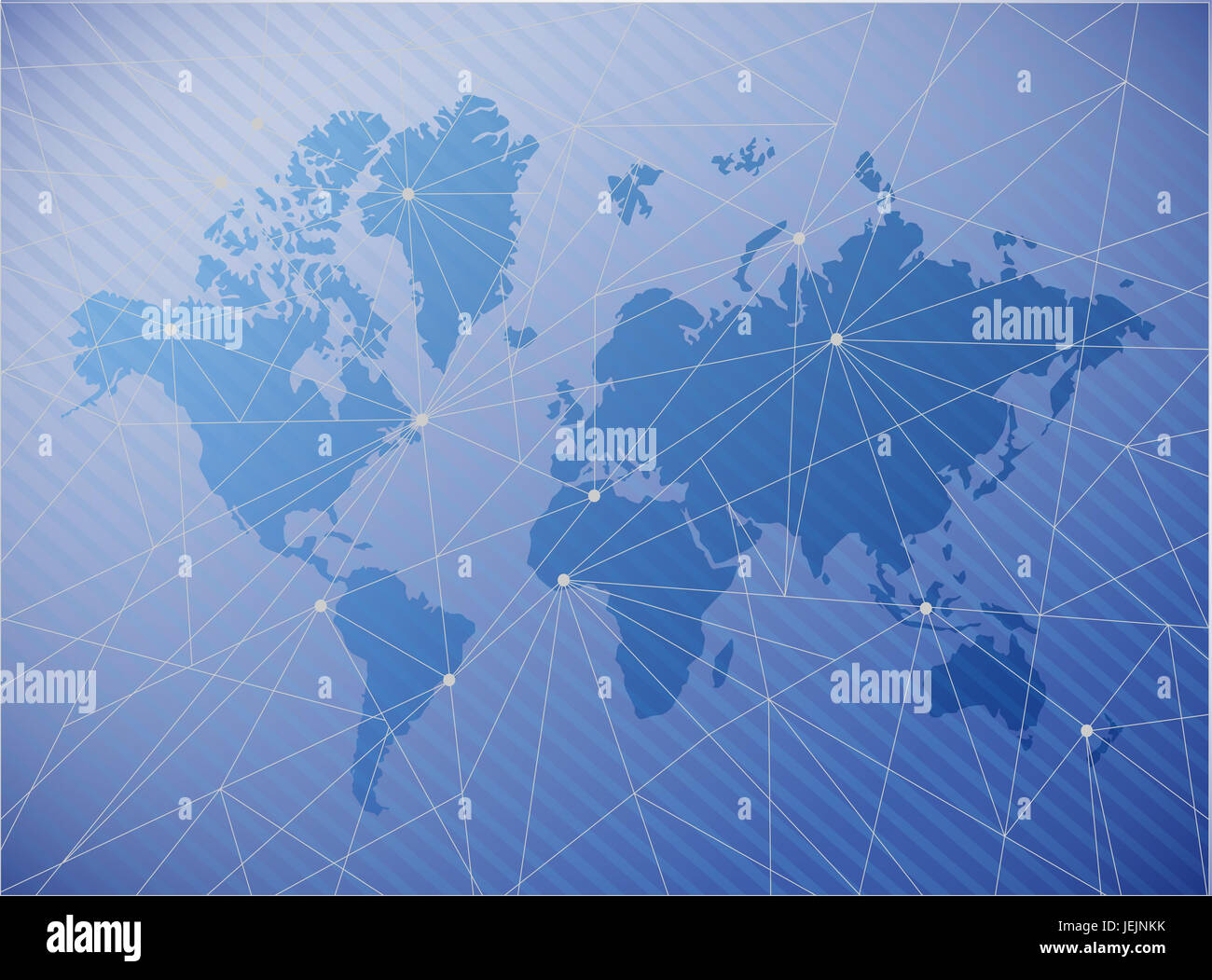 world map technology network diagram link. blue illustration background ...